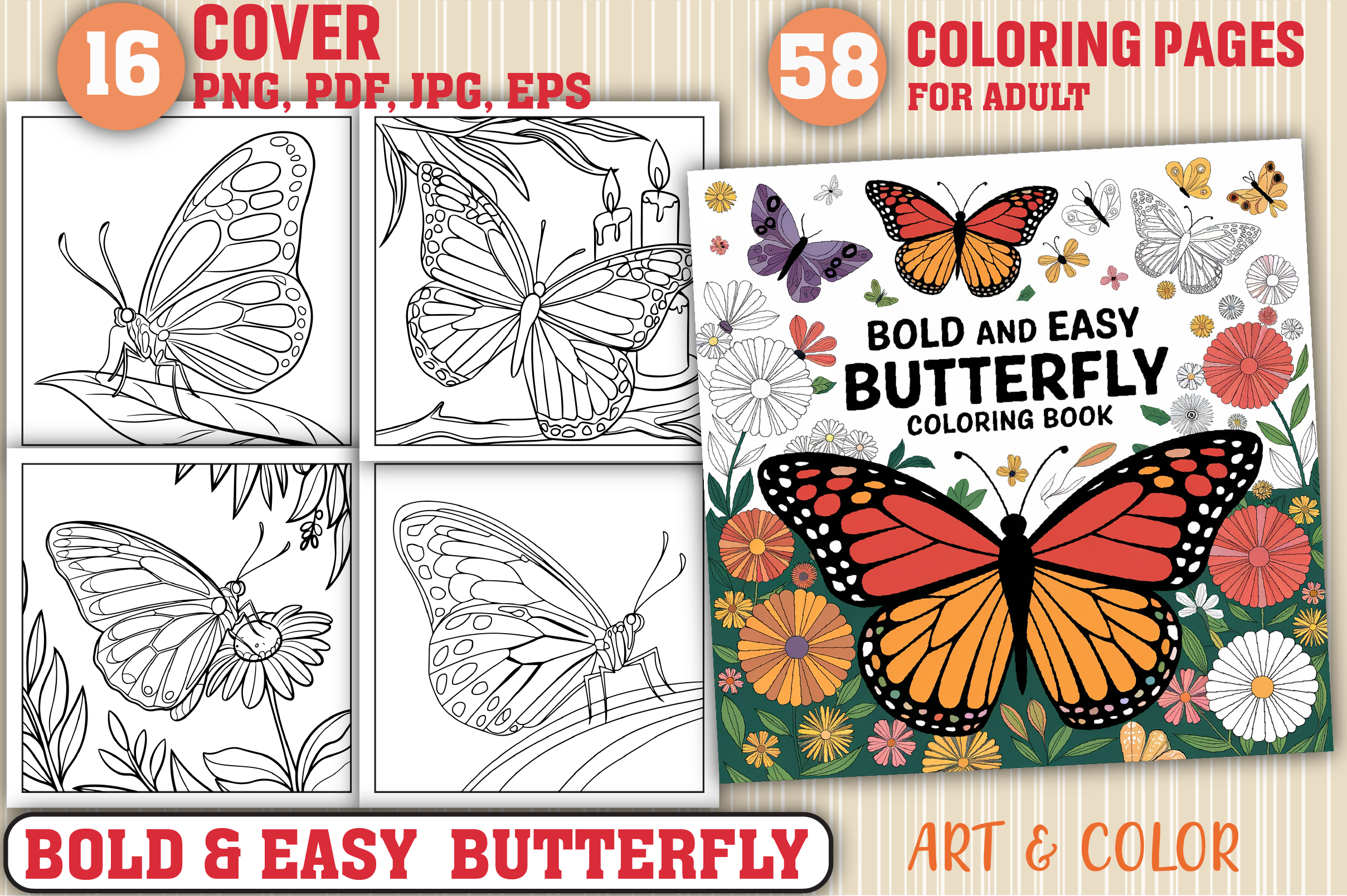 58 Bold & Easy Butterfly Coloring Pages Graphic by Art & CoLor ...