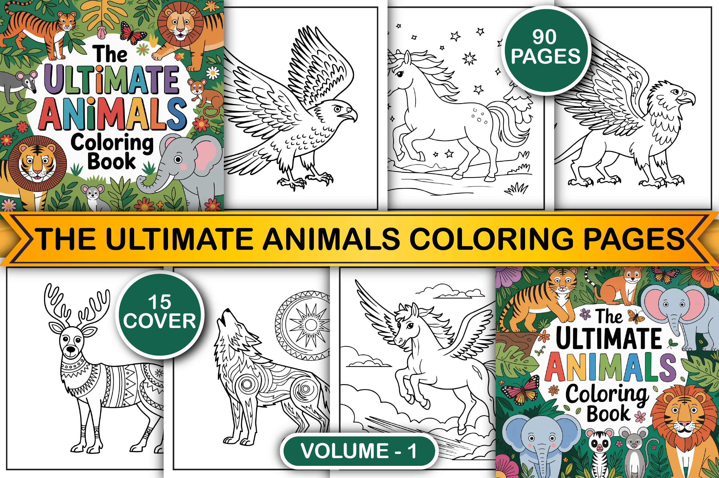 The Ultimate Animals Coloring Pages V-1 Graphic by Shahidul-Art ...