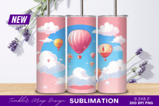 Pastel Hot Air Balloons Cartoon Tumber Graphic by Regulrcrative ...