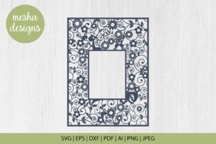 5x7 Baby Floral Frame Card SVG Cut File Graphic by Mesha Creations ...