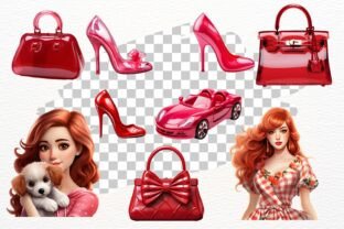 Redhead Fashion Dolls Clipart Bundle Graphic by SunnyDesignArt ...