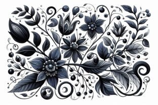 🌿 Watercolor Painting of Blue Floral Vi Grafik Von greenvill · Creative ...