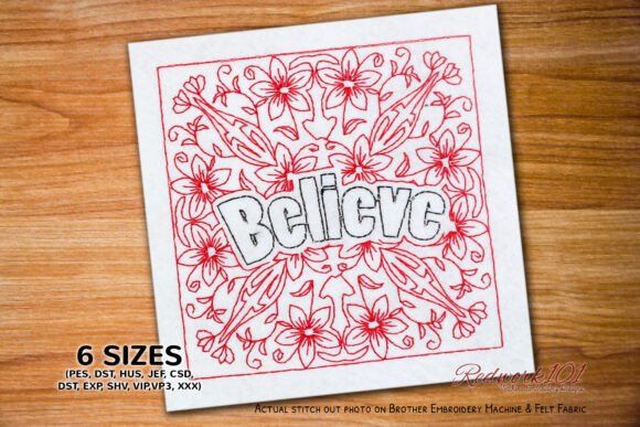 Believe Word Machine Embroidery · Creative Fabrica