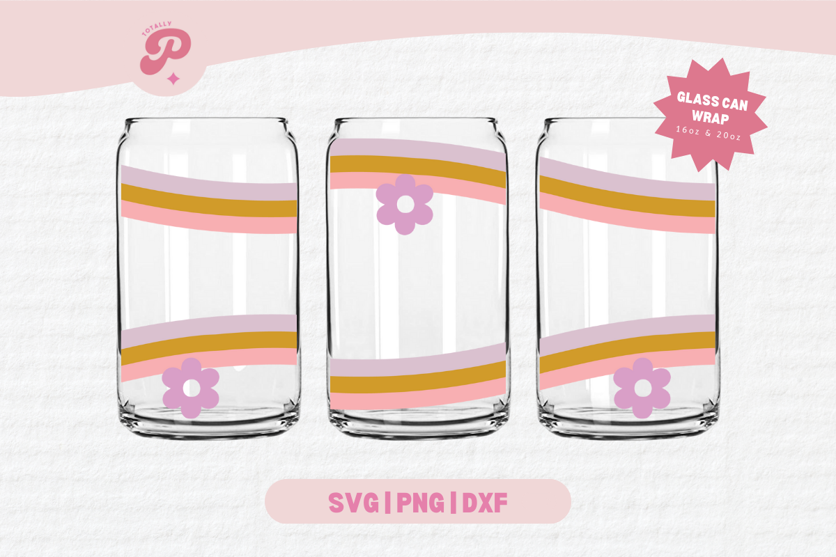 Flower Glass Can Wrap SVG Graphic by Totally Posie · Creative Fabrica