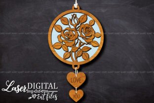 Roses Sun Catcher Svg Laser Cut File Graphic by Cornelia · Creative Fabrica