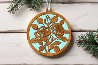 Roses Sun Catcher Svg Laser Cut File Graphic by Cornelia · Creative Fabrica