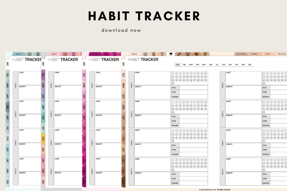 Habit Tracker – Printable & Digital Graphic by Plamarplanners ...