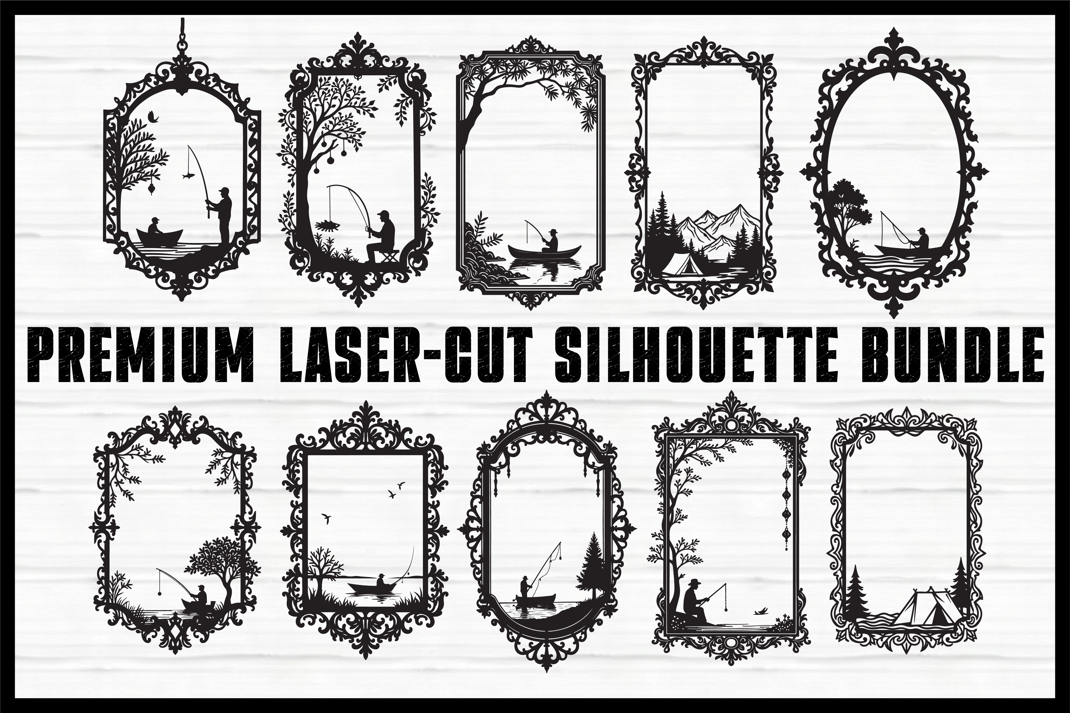 Nature Laser Cut Frame Bundle Graphic by Amazin_art · Creative Fabrica