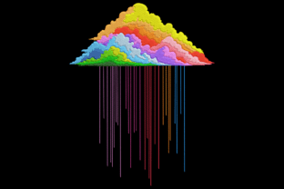 Rainbow Cloud with Dripping Rain · Creative Fabrica