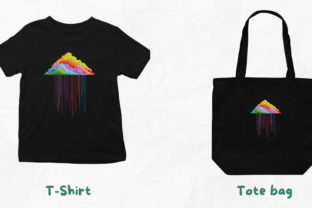 Rainbow Cloud with Dripping Rain · Creative Fabrica