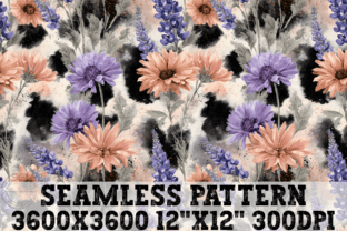 Floral Cow Print Seamless Pattern Graphic by Dirty South Graphics ...