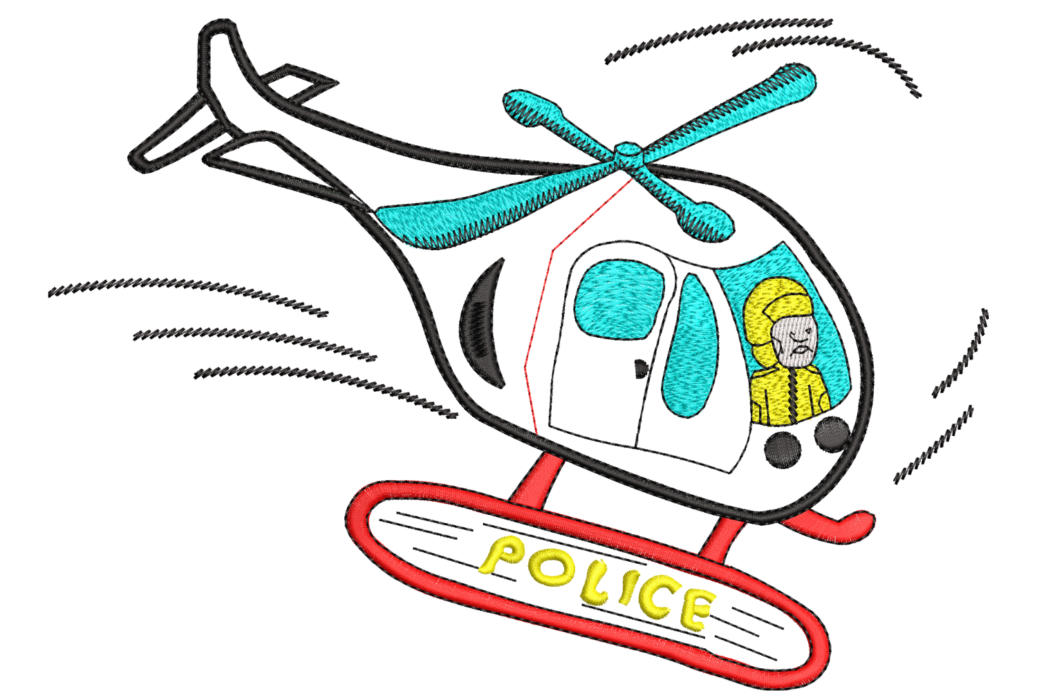Helicopter Embroidery Design · Creative Fabrica