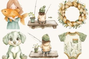 Watercolor Little Fisherman Clipart Graphic by SparkyDesignsUS ...