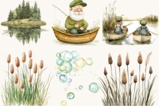 Watercolor Little Fisherman Clipart Graphic by SparkyDesignsUS ...