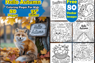 Hello Autumn Coloring Pages for Kids Graphic by peacefuldesign ...
