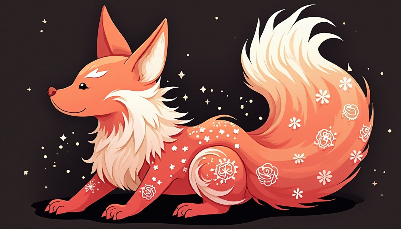 🦊 Kitsune Tail Patterns in Red and Whit Gráfico por LINEART3 · Creative ...