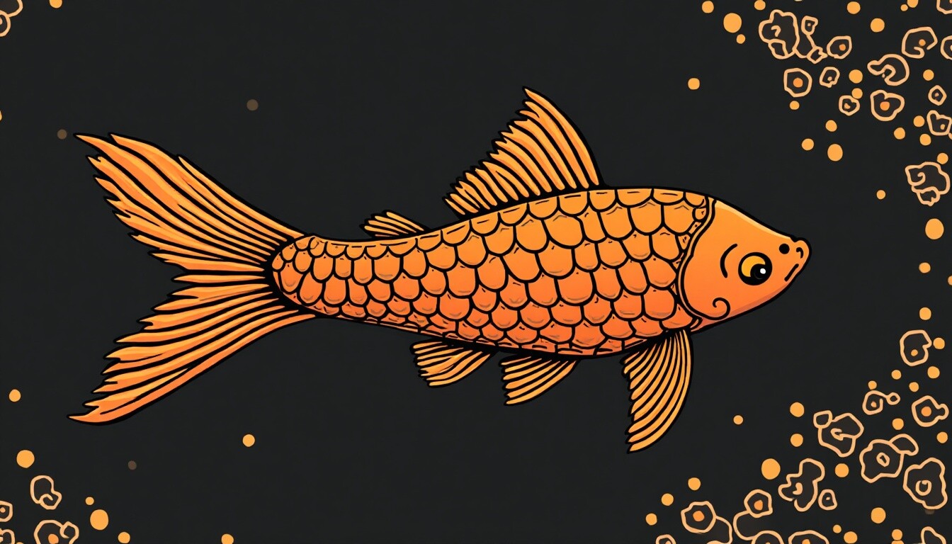 🐟 Koi Fish with Delicate Patterns in Bl Gráfico por LINEART3 · Creative ...