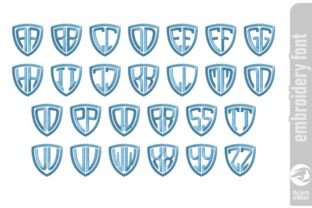 Shield Monogram Embroidery Font - Large · Creative Fabrica