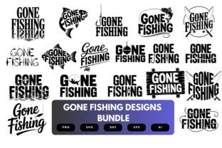 Gone Fishing SVG Bundle Graphic by merchrollinfo · Creative Fabrica