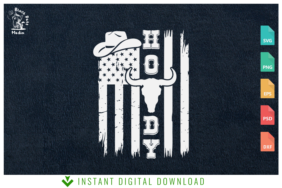 Howdy Western American Flag Cowboy SVG Graphic by OmniCraft Assets ...