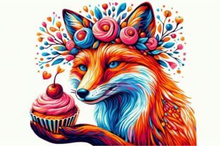 🎨 Fauvism Style of a Fox Holding a Cupc Gráfico por greenvill ...