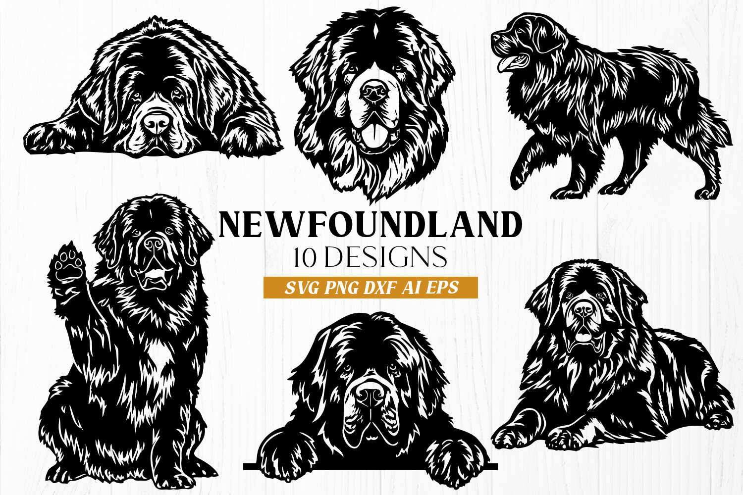 Newfoundland Dog SVG Bundle | 10 Designs Graphic by juiceboxy ...