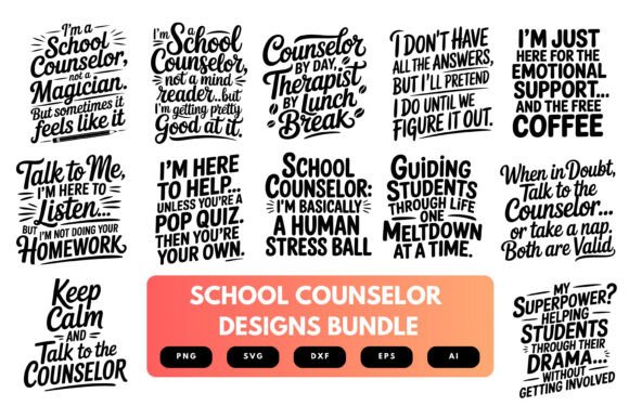 School Counselor SVG Bundle Graphic by merchrollinfo · Creative Fabrica