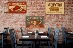 Vintage Retro Food Signs Clipart Bundle Graphic by BellinnaCraft ...