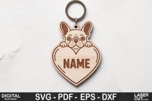 Dog Breed Name Tag Keychain SVG · Creative Fabrica