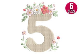 Floral Number Five · Creative Fabrica
