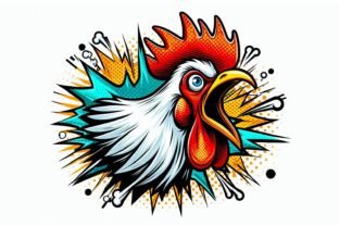 🎨 Pop Art of a Chicken Screaming, with Grafika przez greenvill ...