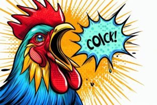 🎨 Pop Art of a Chicken Screaming, with Grafika przez greenvill ...
