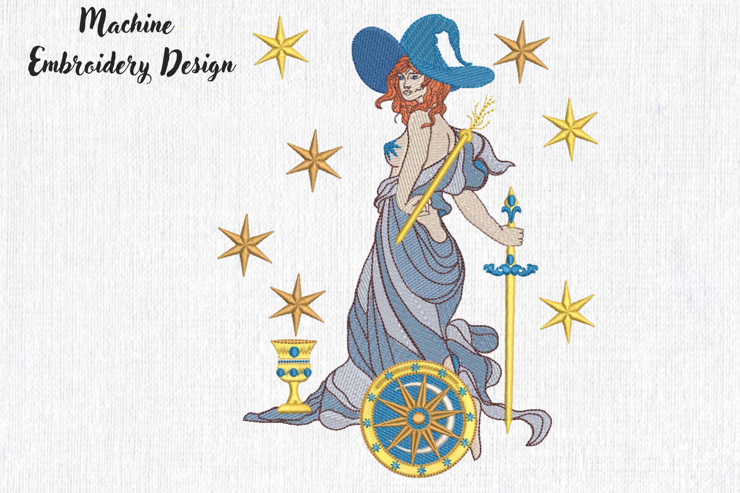 Wiccan Priestess, Wand Sword Chalice · Creative Fabrica