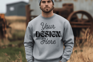 Gildan 18000 Men Sport Grey Mockups Graphic by POD Mockup SHop ...