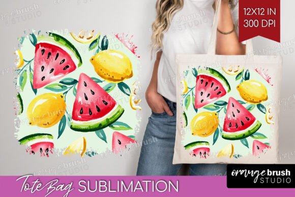 Summer Fruit Tote Bag PNG Sublimation Graphic by Orange Brush Studio ...
