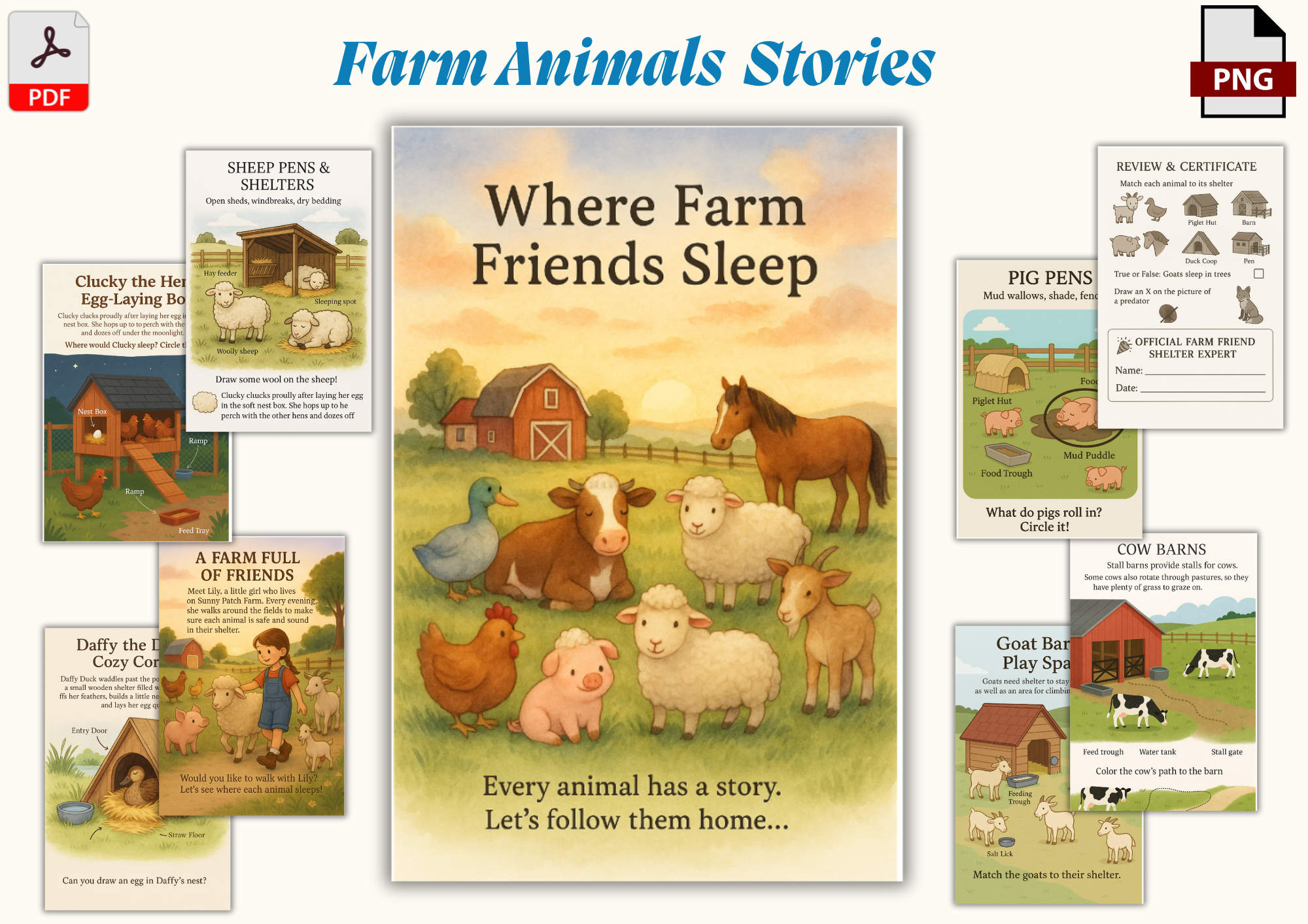 Farm Animals Stories Graphic by Nora as · Creative Fabrica