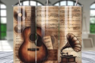 Guitar Tumbler Wrap Sublimation Graphic by LAZY ANT · Creative Fabrica