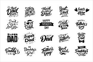 100 Trendy Father’s Day Typography Graphic by Teealo · Creative Fabrica