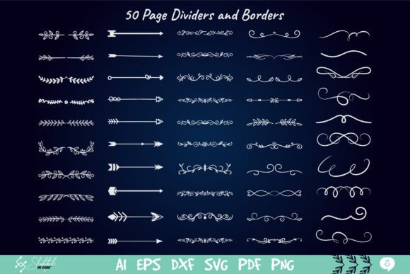 50 Page Dividers and Borders SVG Graphic by shahtech50 · Creative Fabrica