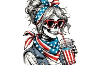 Patriotic Skull Girl with Drink USA SVG. Graphic by Trendy Creative ...