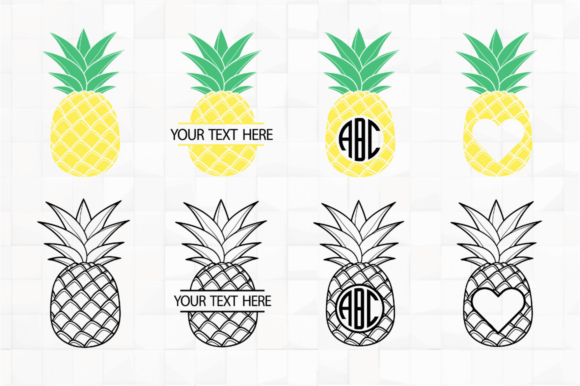 Pineapple Monogram SVG, Summer Monogram Graphic by CraftyCakes ...