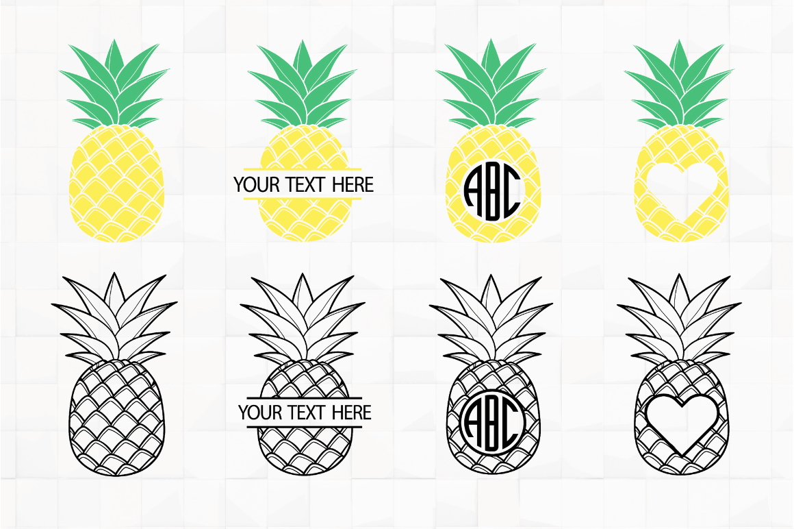 Pineapple Monogram SVG, Summer Monogram Graphic by CraftyCakes ...