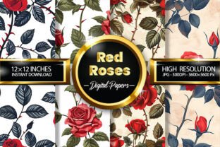 Red Roses Digital Papers Graphic by Hurairagraphics · Creative Fabrica