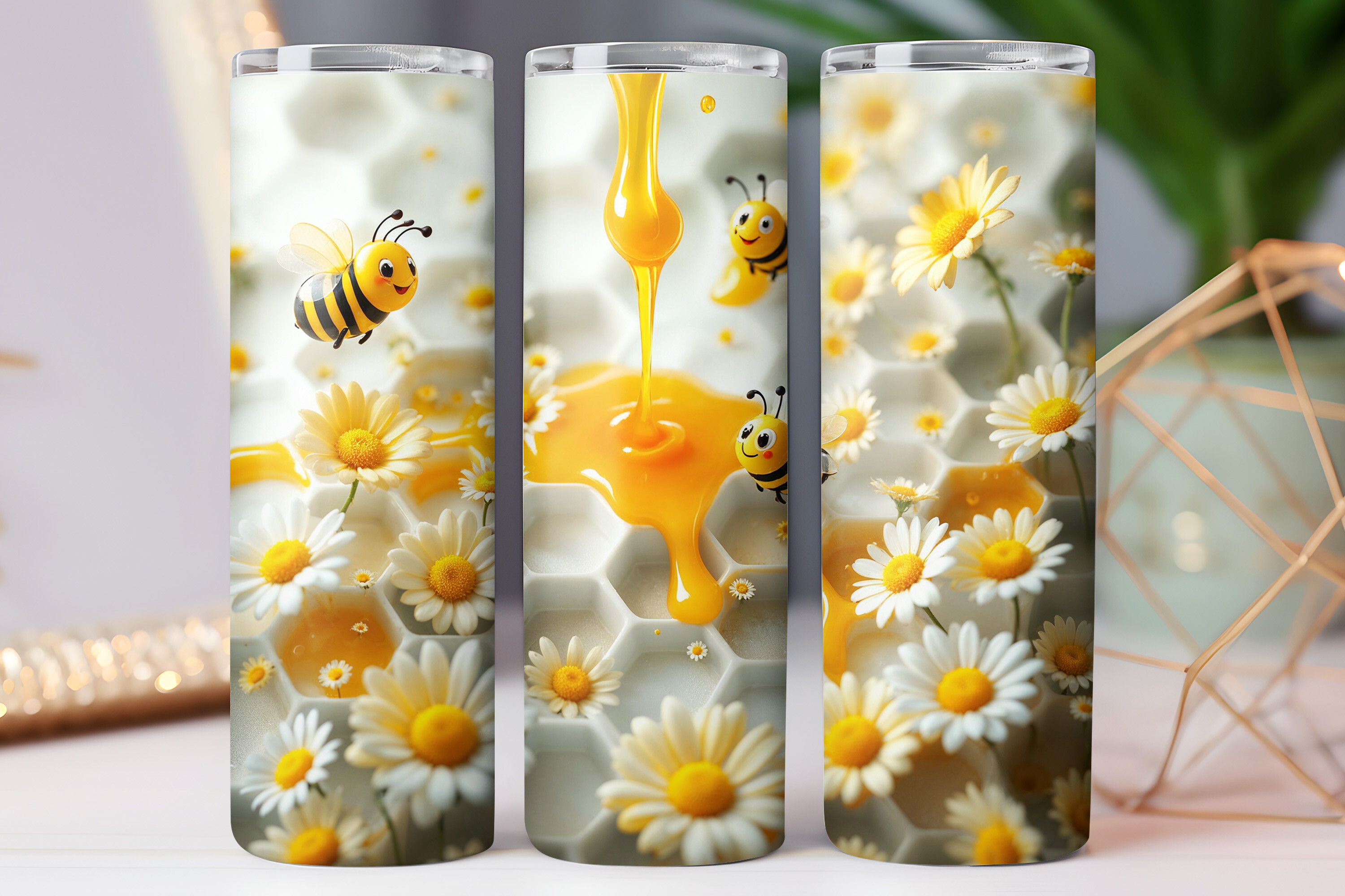 3d Bee Tumbler Wrap Design 20oz Skinny Graphic by Dream Studio MAX ...