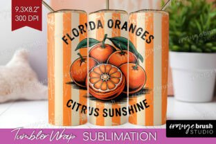 Orange Vintage Fruit Tumbler Wrap PNG Graphic by Orange Brush Studio ...