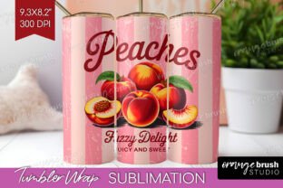 Peach Vintage Fruit Tumbler Wrap PNG Graphic by Orange Brush Studio ...