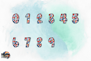 Red White Blue Leopard Doodle Alphabet Graphic by Digital Delights ...