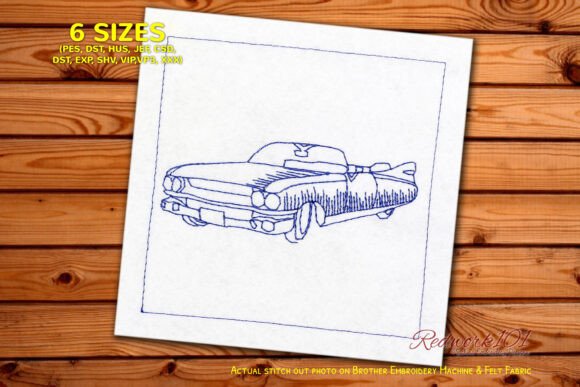 Cadillac Eldorado Car Redwork Design · Creative Fabrica
