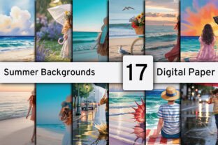 Summer Digital Paper Backgrounds Graphic by design studio3 · Creative ...
