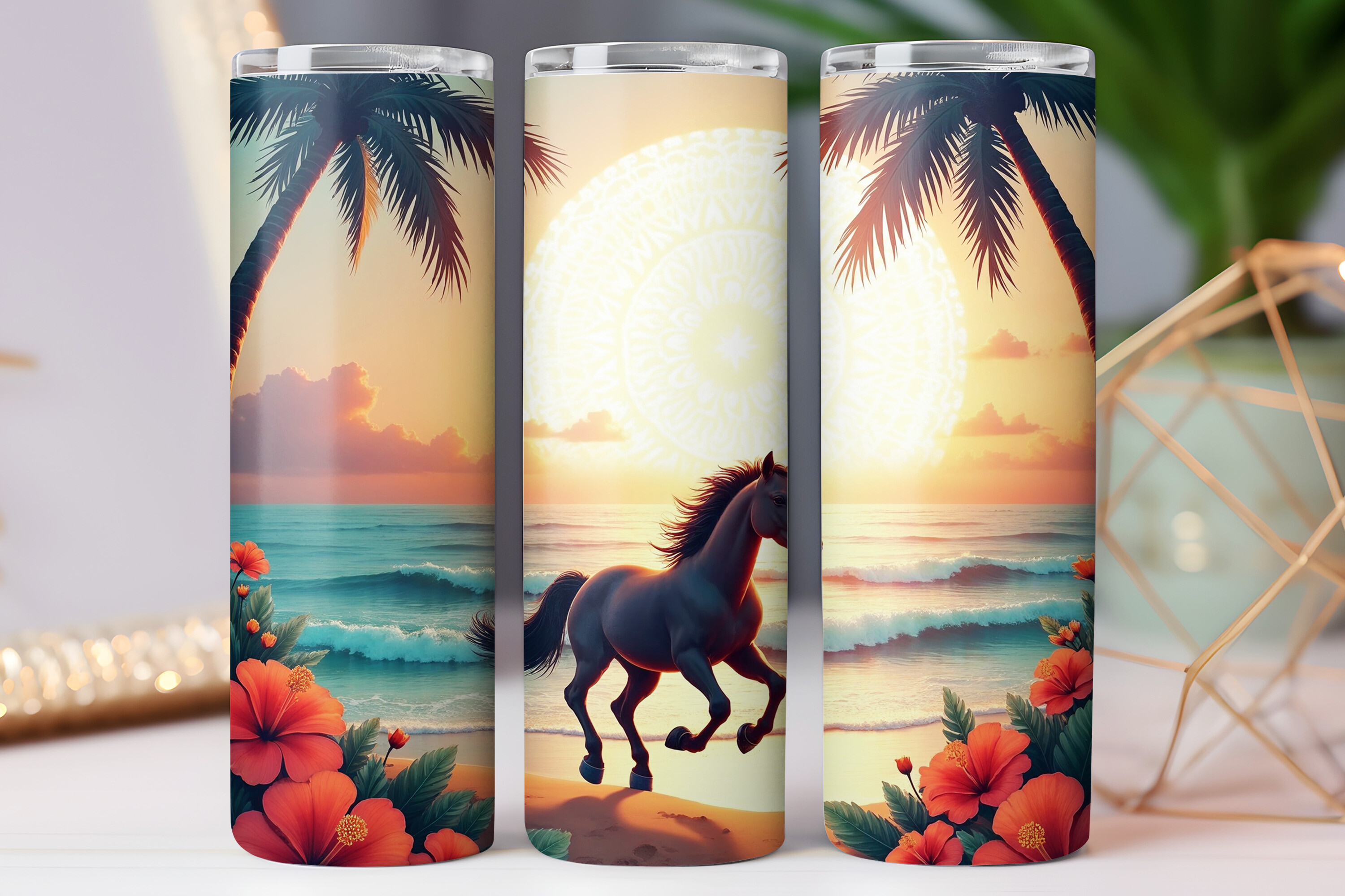 Sunset Horse Tumbler Wrap 20oz Skinny Graphic by Dream Studio MAX ...